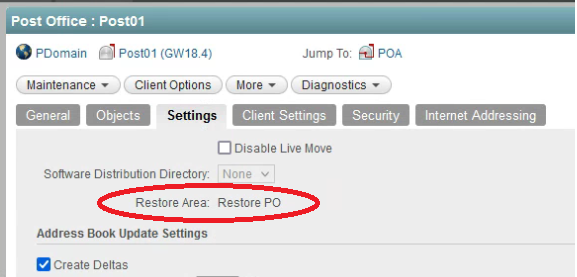 How to configure a GroupWise Restore Area on a Windows Server for a ...