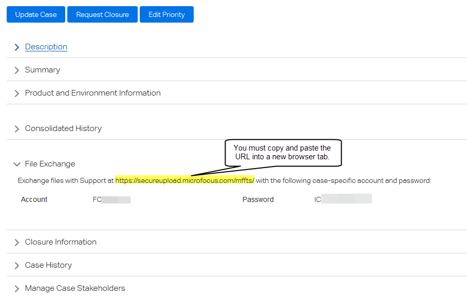 Share files with Support using the File Transfer Service (FTS)