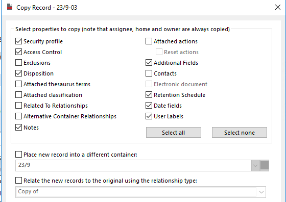 Configure customized options for Copy Record functionality from Content ...