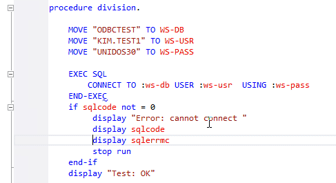 OpenESQL CONNECT gives sqlcode -19703 when UserID contains a dot