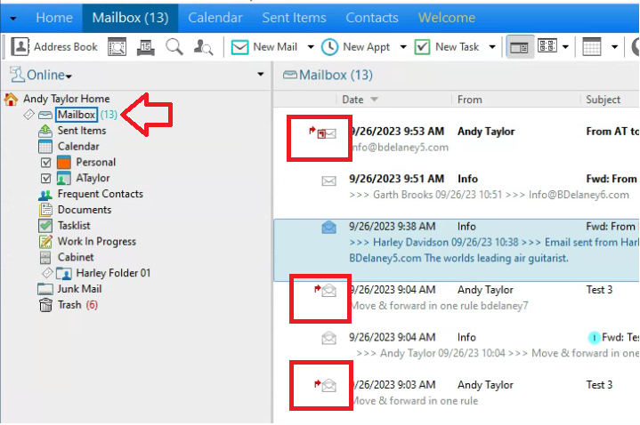 Users Sent items appear in both Sent Items folder and Mailbox folder