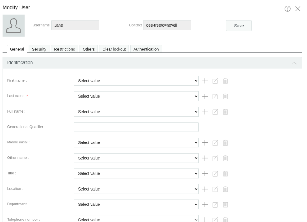 Identity Console User Management shows Select value instead of value ...