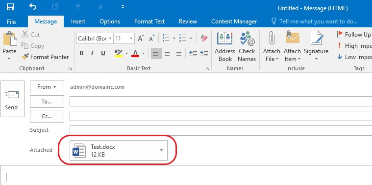 Drag and drop documents from Content Manager client into email message ...