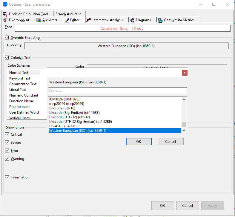 Extended ASCII characters not displaying correctly in Enterprise Analyzer.