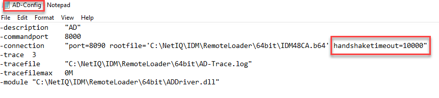 Handshake timeout: closing connection