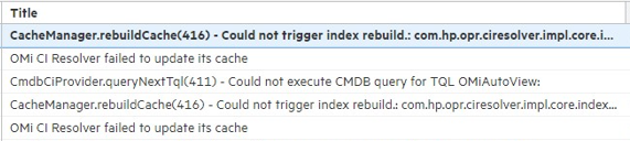 OBM Event - "OMi CI Resolver failed to update its cache"