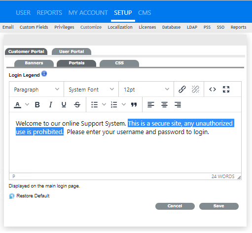 Customizing the Portal Logins - Branding, Colors, Text, Typesets