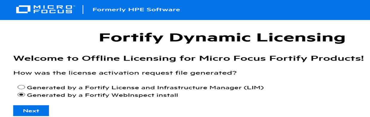 WebInspect offline license activation
