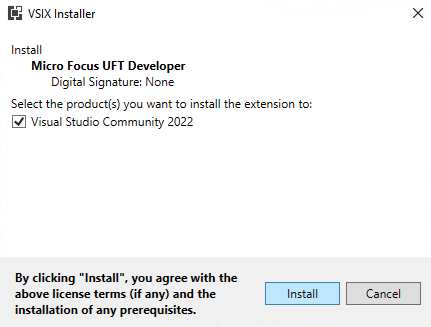 Manual installation of UFT Developer 2023 plugin for Visual Studio 2022