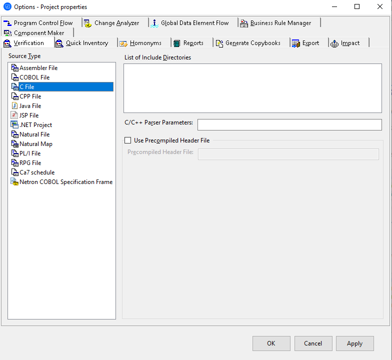 How do you enter multiple C/C++ Parser Parameters in Enterprise Analyzer (EA)?