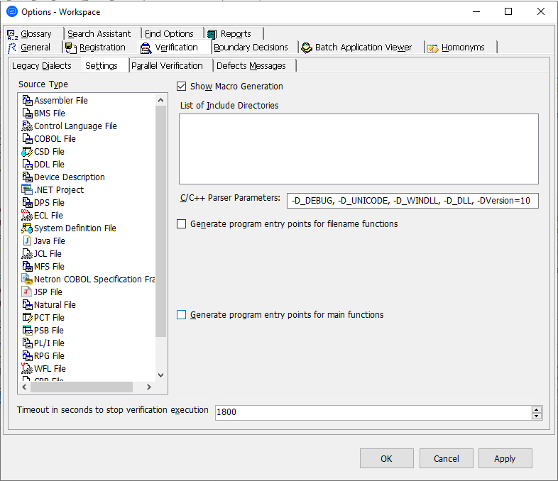 How do you enter multiple C/C++ Parser Parameters in Enterprise Analyzer (EA)?