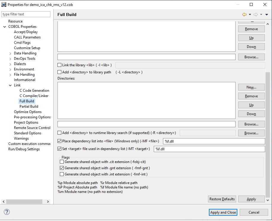 Using the -FMT-GNT directive within Developer Studio .gnt file not generated