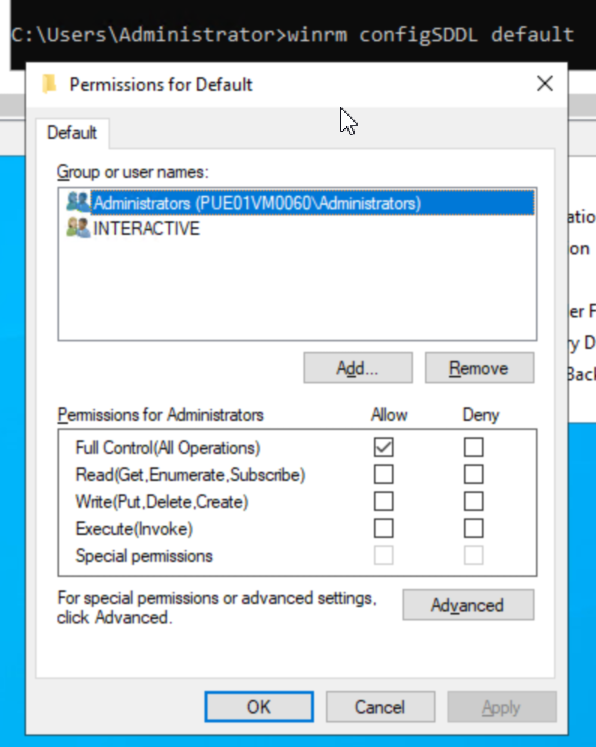 SiteScope: WinRM connection to windows target with non-admin user
