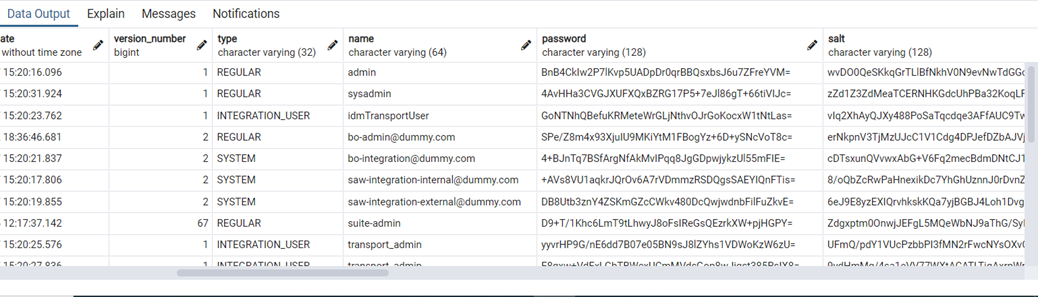 How to change the password of users in SMAX through DB with PGAdmin