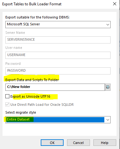 Convert Content Manager Unicode dataset to ANSI