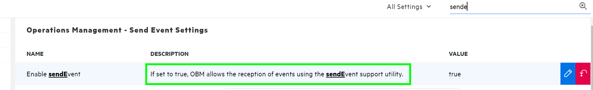 Using sendEvent.sh with OBM