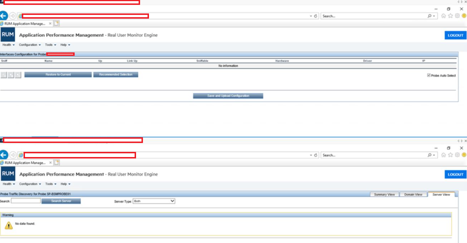 RUM sniffer probe usage with fiber ethernet port