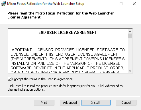 Install the Reflection for the Web Launcher for All Users