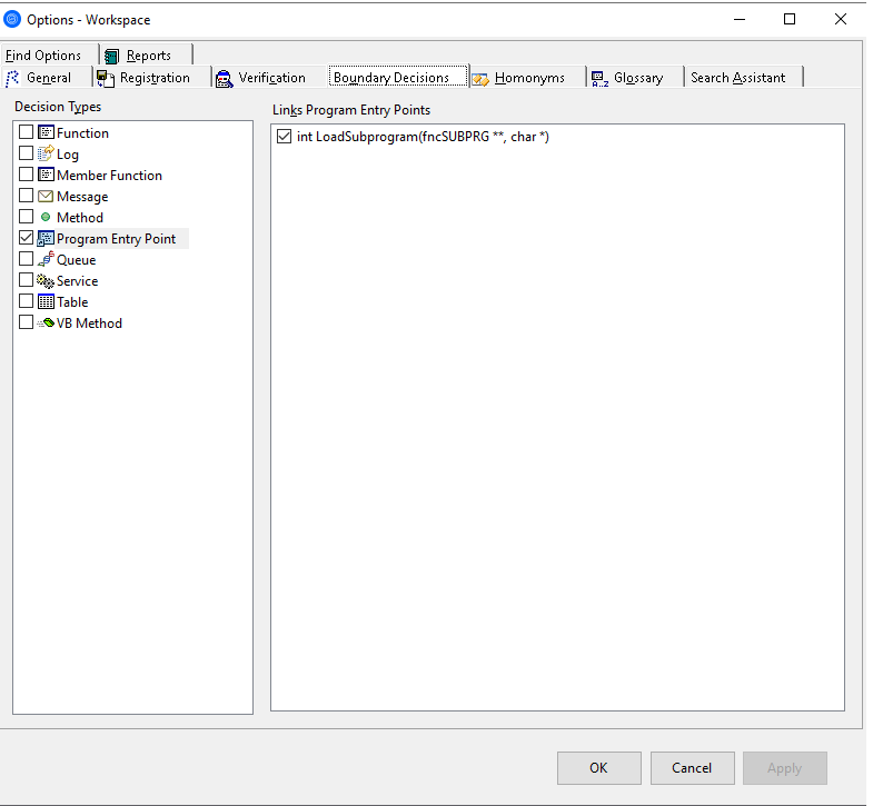 Program Entry Point missing from Boundary Decision Types list in EA.