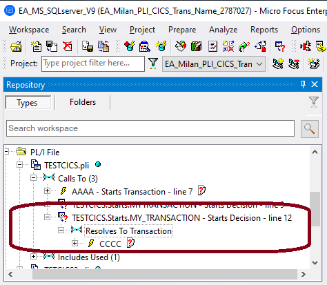 PL/I variables with underscores not supported in CICS statements in EA.