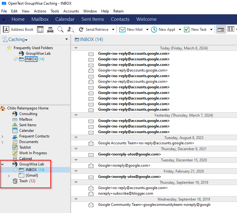 How to map a GMail Account using IMAP on GroupWise Mail Client