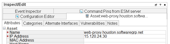 How to ping an asset directly from the ESM console