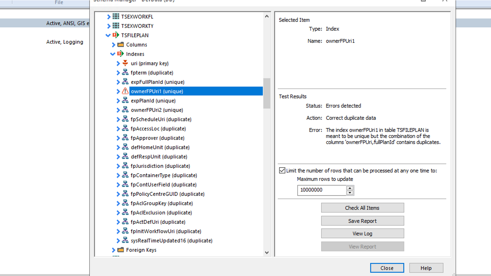 Content Manager: "The index ownerFPUri1 in table TSFILEPLAN is meant to ...