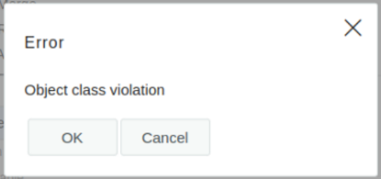 Object Class Violation error when attempting to create a RAC (Roles and ...