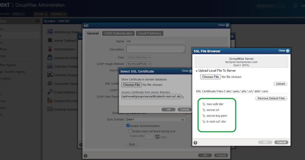 Browsing Active Directory tree fails when using SSL configuration.