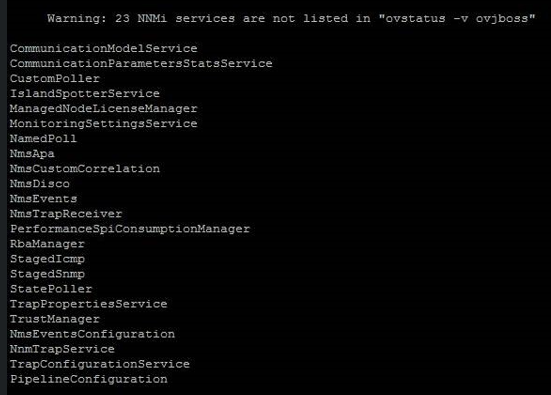 NNMi: Missing many sub-services in Linux server