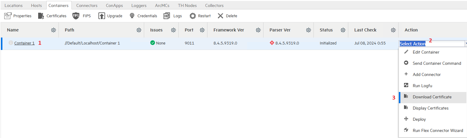 Workaround when a local container of an ArcMC Appliance is corrupted