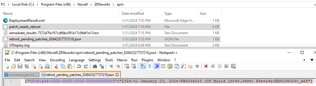 How to identify reboot required patches during remediation for ZENworks ...