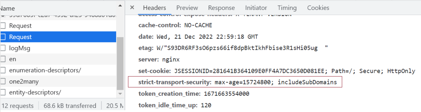 HSTS headers missing vulnerability on TCP ports