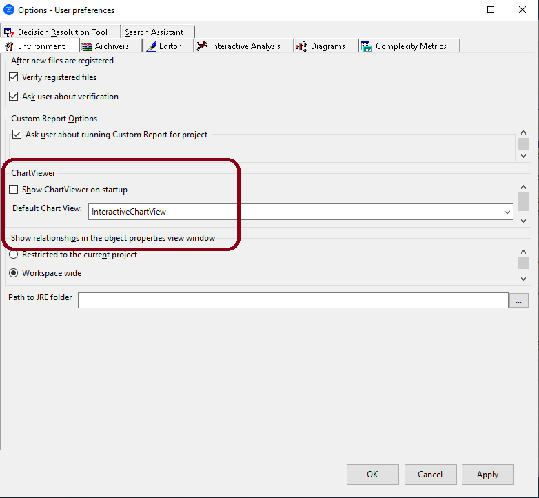 EA GUI error when repository query is run and chart viewer is disabled