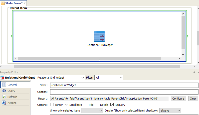 SBM: How to setup Parent / Child links using a Relational Grid Widget