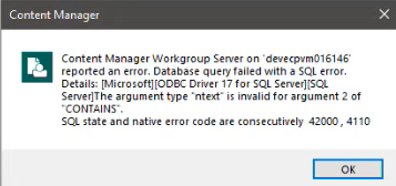 Using search query with text values which are more than 4000 characters ...