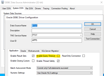 UFT One gets a Run Error: ORA-01013: user requested cancel of current operation