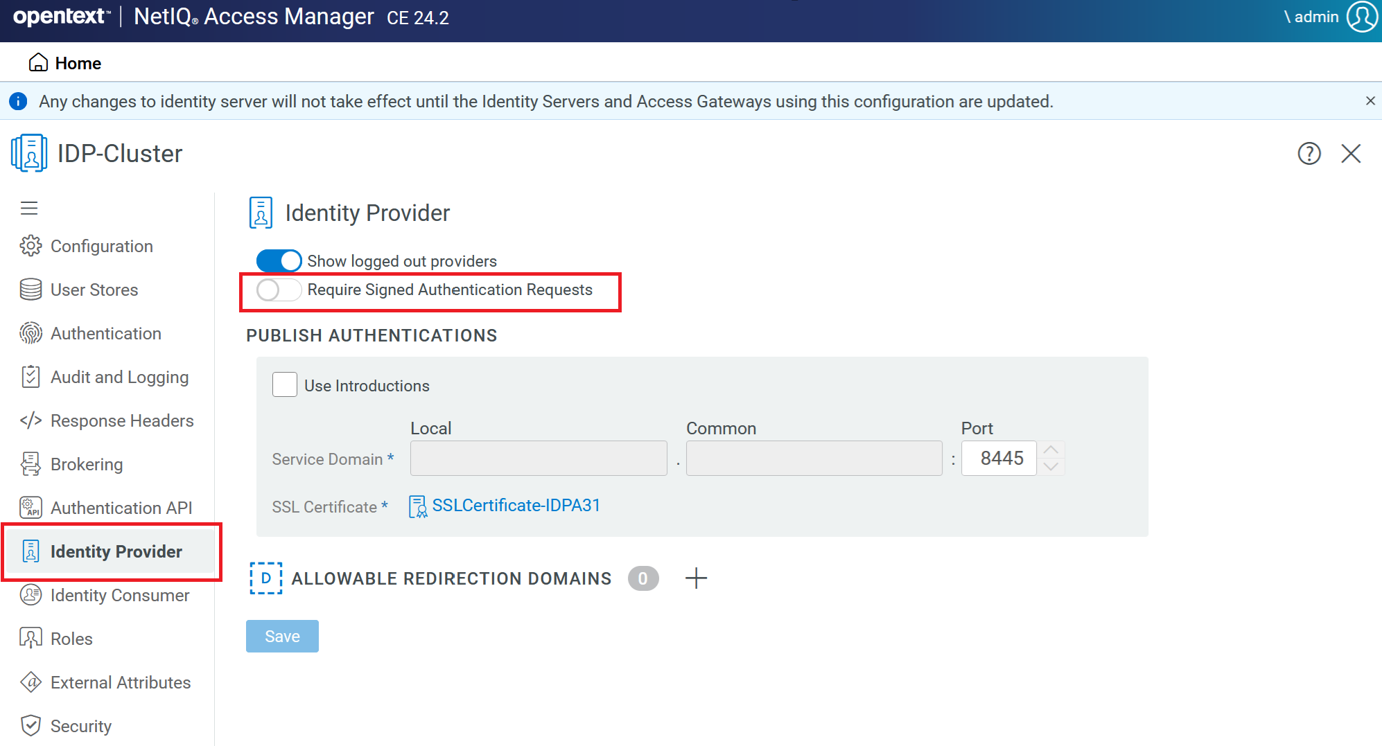 After upgrading NAM to version 5.1 IDP server returns status Request ...