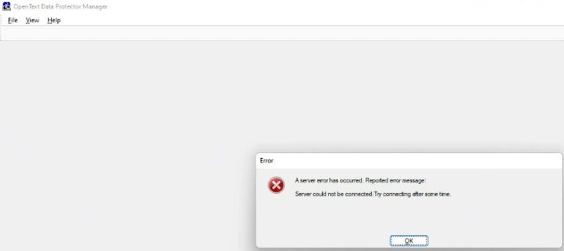 Issue accessing Data Protector Graphic User Interface