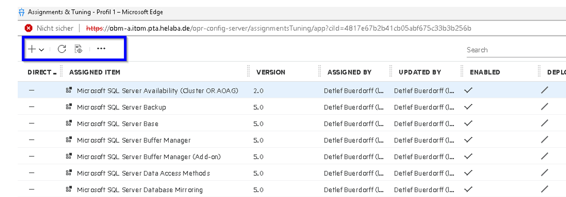 Tuning of assignment parameters for non-admin users does not work