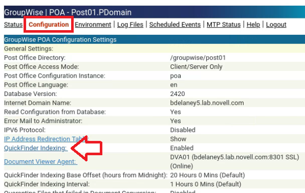 How to rebuild a GroupWise user's QuickFinder index