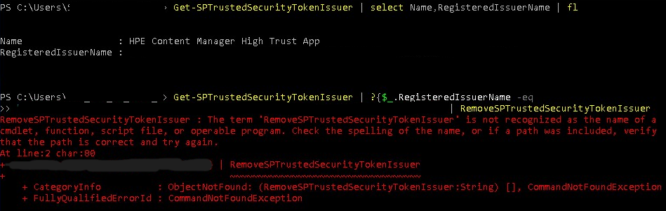 Issue when using PowerShell scripts from Content Manager's Documentation