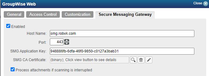 how to setup attachment scanning in GW Web with SMG