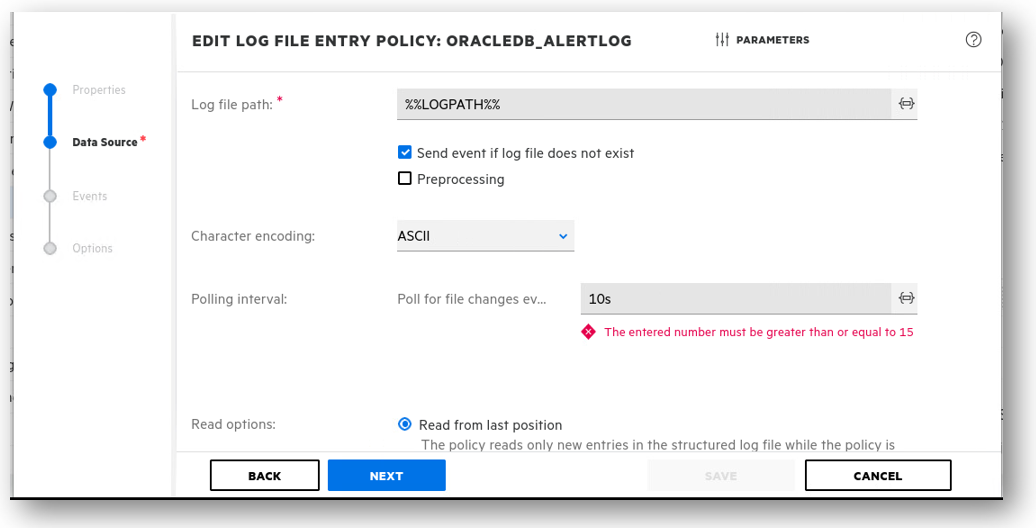 It wants to change the polling interval time of the policy template to ...
