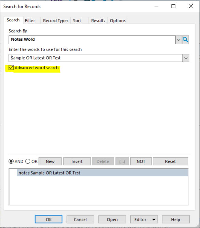 Content Manager Client 23.4: The Refine Search > "Advanced Search ...