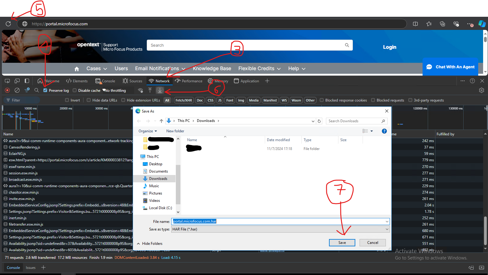 How to collect HAR (HTTP Archive) file from the browser