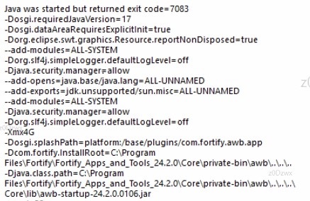 Audit Workbench fails to launch with error: Java was started but ...
