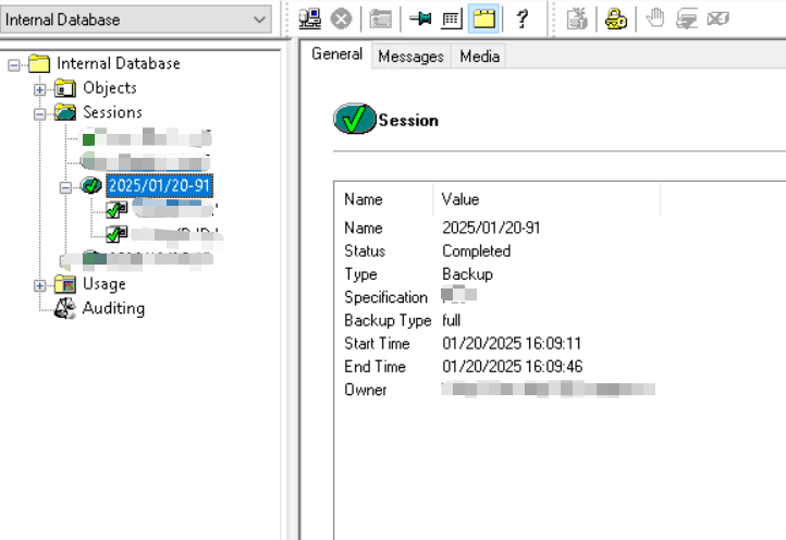 After restore IDB, the status of sessions that were successfully backed up shows as failed
