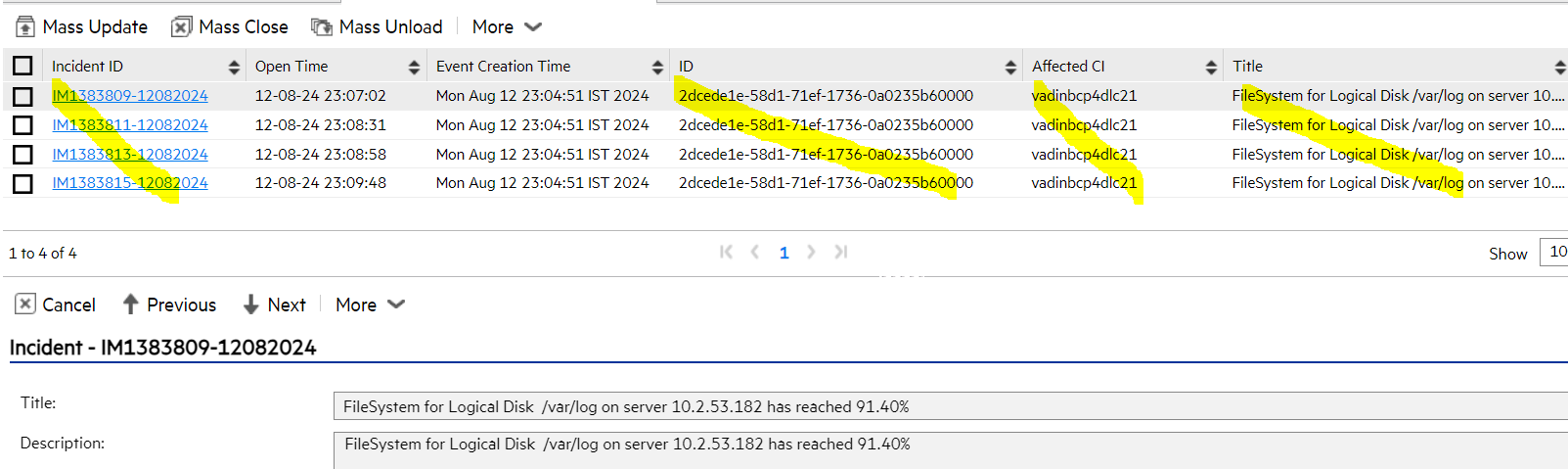 Multiple Incidents are created for a single OBM event due to DB slowness