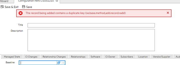 Update sequential number file to overcome error The record being added contains a duplicate key